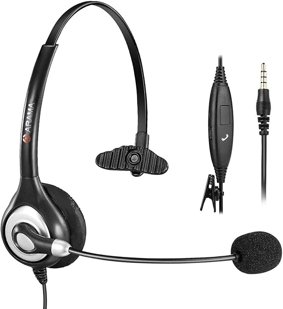 Cell Phone Headset with Microphone, 3.5mm Noise Canceling and audio ...