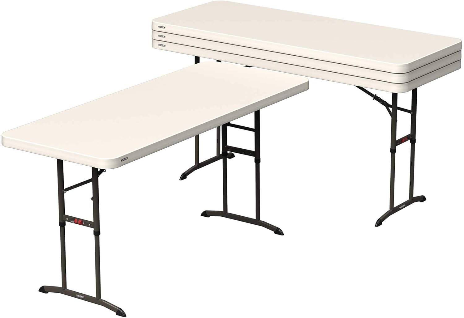 Lifetime Adjustable Height Table 4 Pack, Almond, 6-Foot – BigaMart