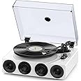Amazon.com: 1 by ONE All-in-One Record Player with Wireless Input, High Fidelity Belt Drive ...