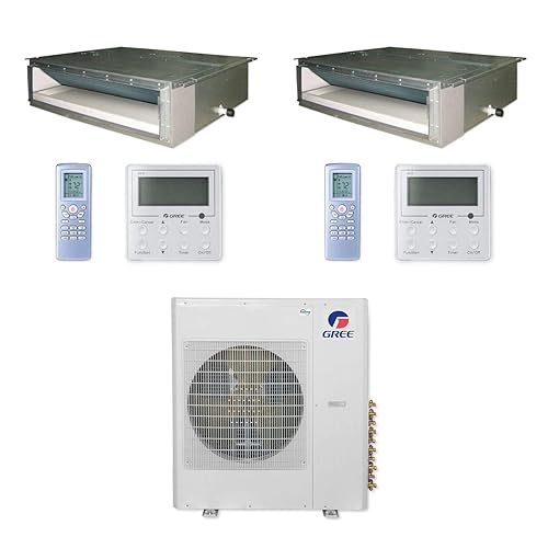 Gree 36,000 BTU Multi21+ Dual-Zone Concealed Duct Mini Split Air ...