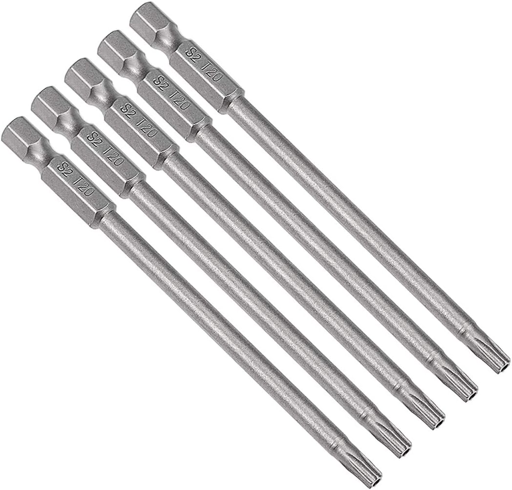 uxcell 5 Pcs 1/4 inches Hex Shank T20 Magnetic Security Torx ...