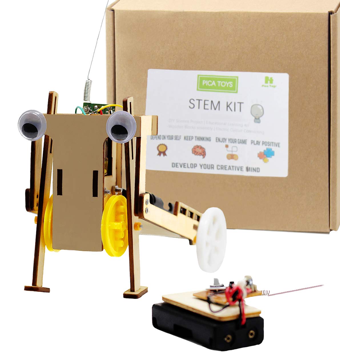 Buy Pica Toys Wooden Wireless Remote Control Rickshaw Robot Pulling Car ...