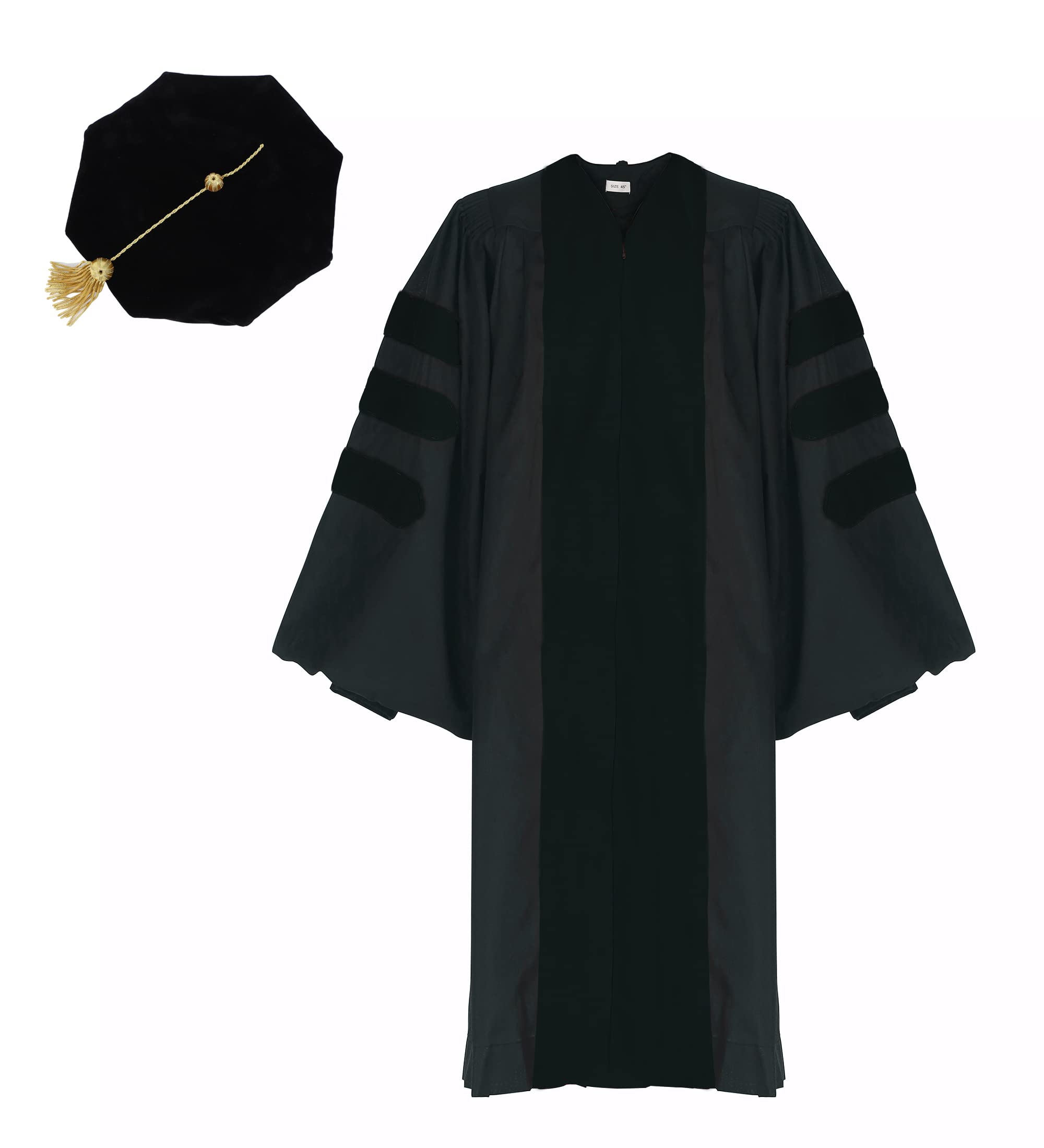 Ariro Classic Doctoral Graduation Gown PhD Regalia with Black or Royal ...