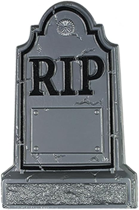 Peeks Plastic Grey Halloween Party Fake Headstone Tombstone Decorations ...