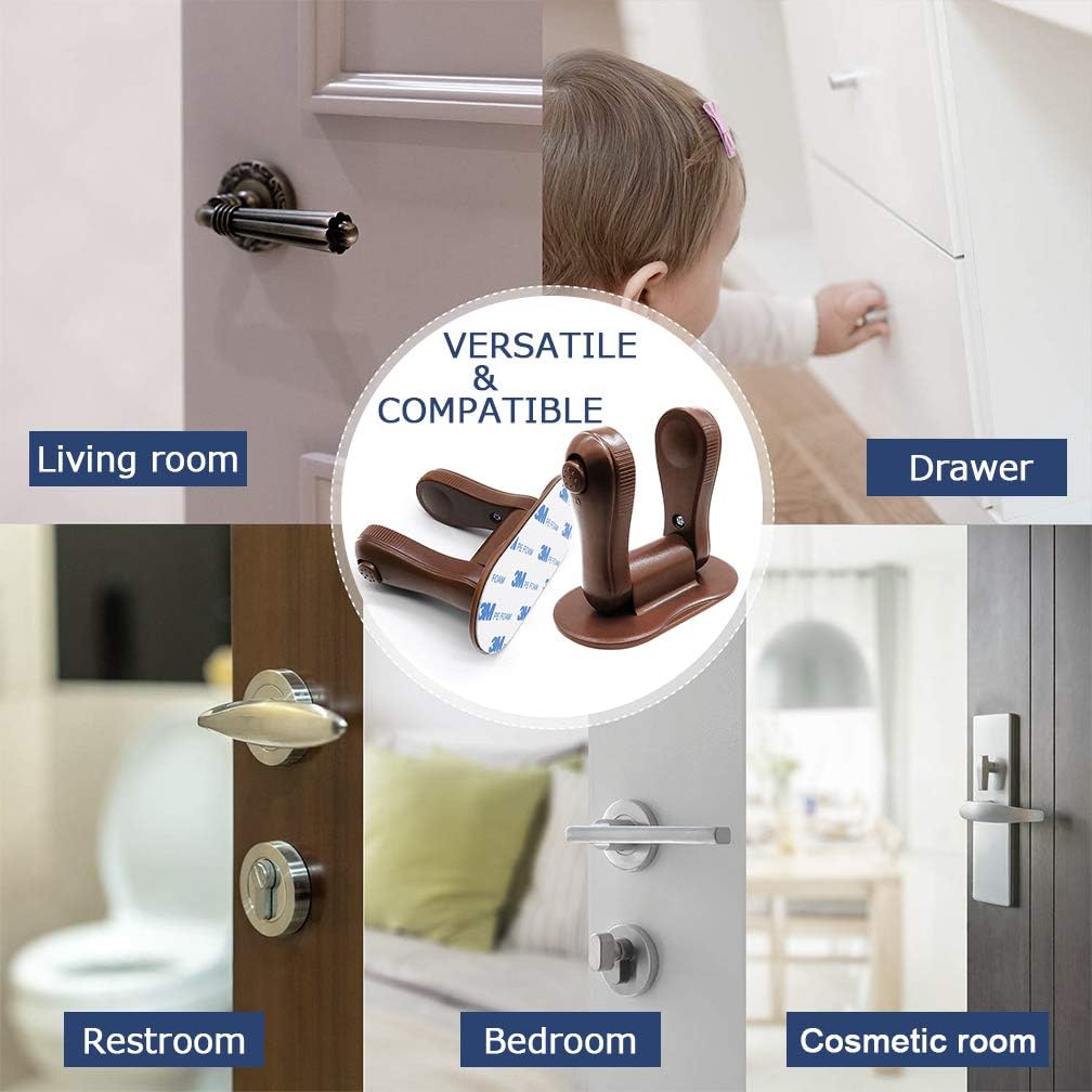 ALBOYI Door Lever Lock 2 Pack Brown Door Handle Lock Child Safety Lock ...