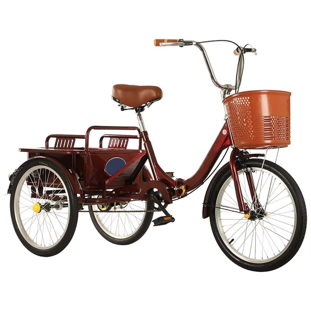 Mua Folding Elderly Rickshaw Pedal Tricycle with Rear Cabin, Adult 20 ...