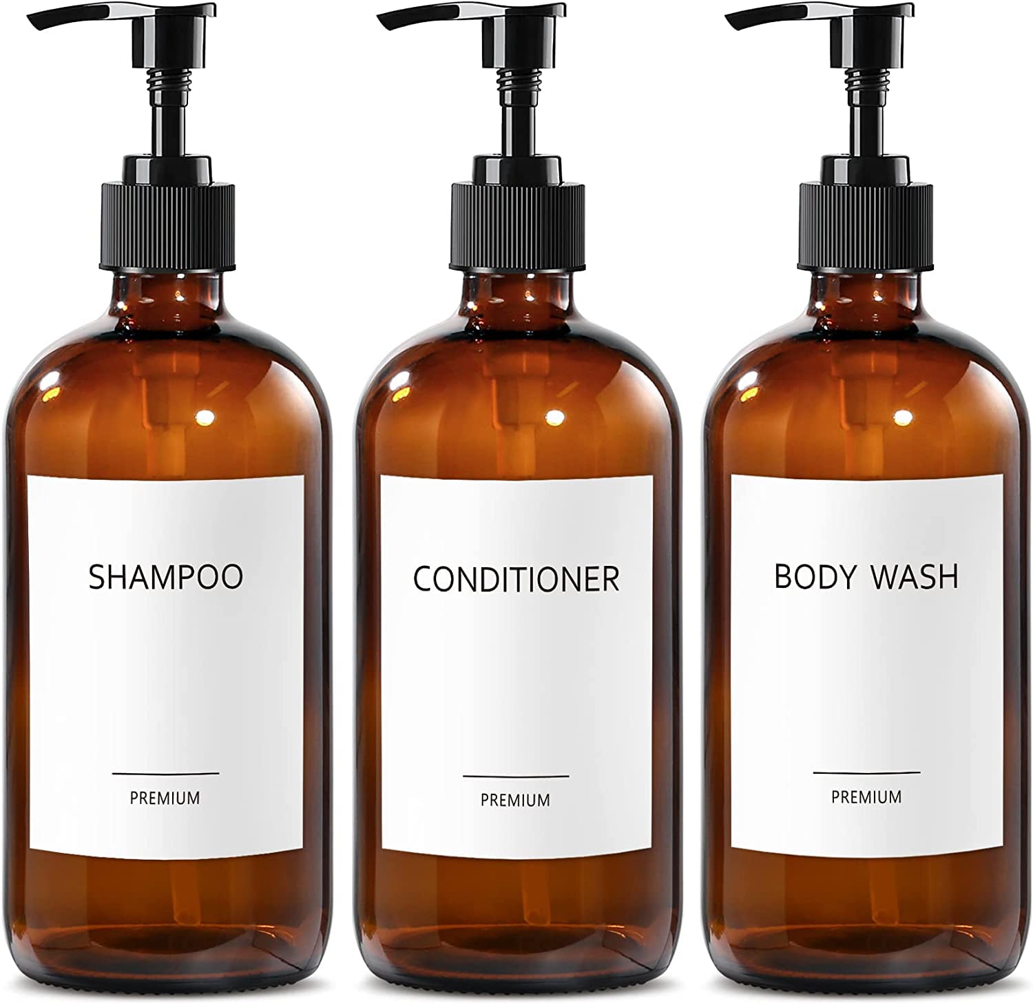 Mua GMISUN Glass Amber Shampoo and Conditioner Dispenser Bottles ...