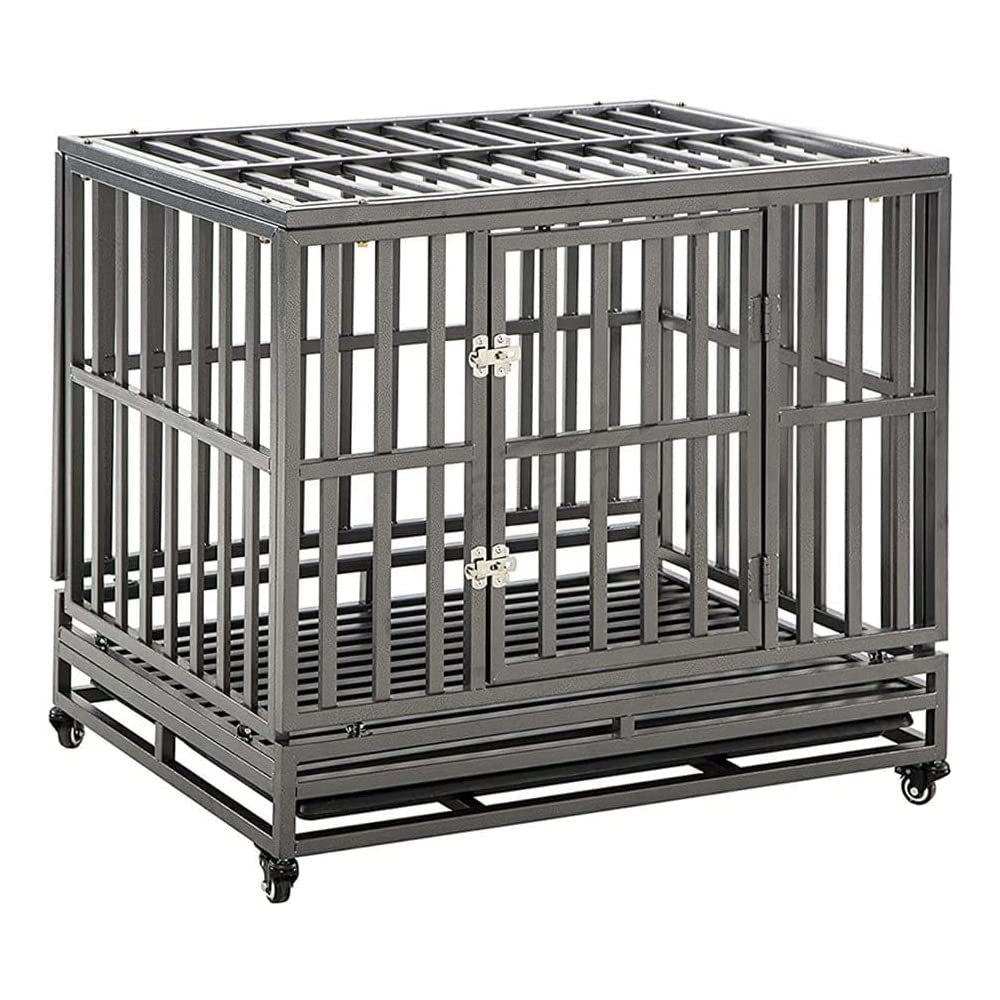 KELIXU 42” Heavy Duty Dog Crate Large Dog Cage Metal Dog Kennels and ...