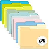 Amazon.com : File Folder, PANDRI 170 Pack Colored File Folder, 1/3 Cut ...