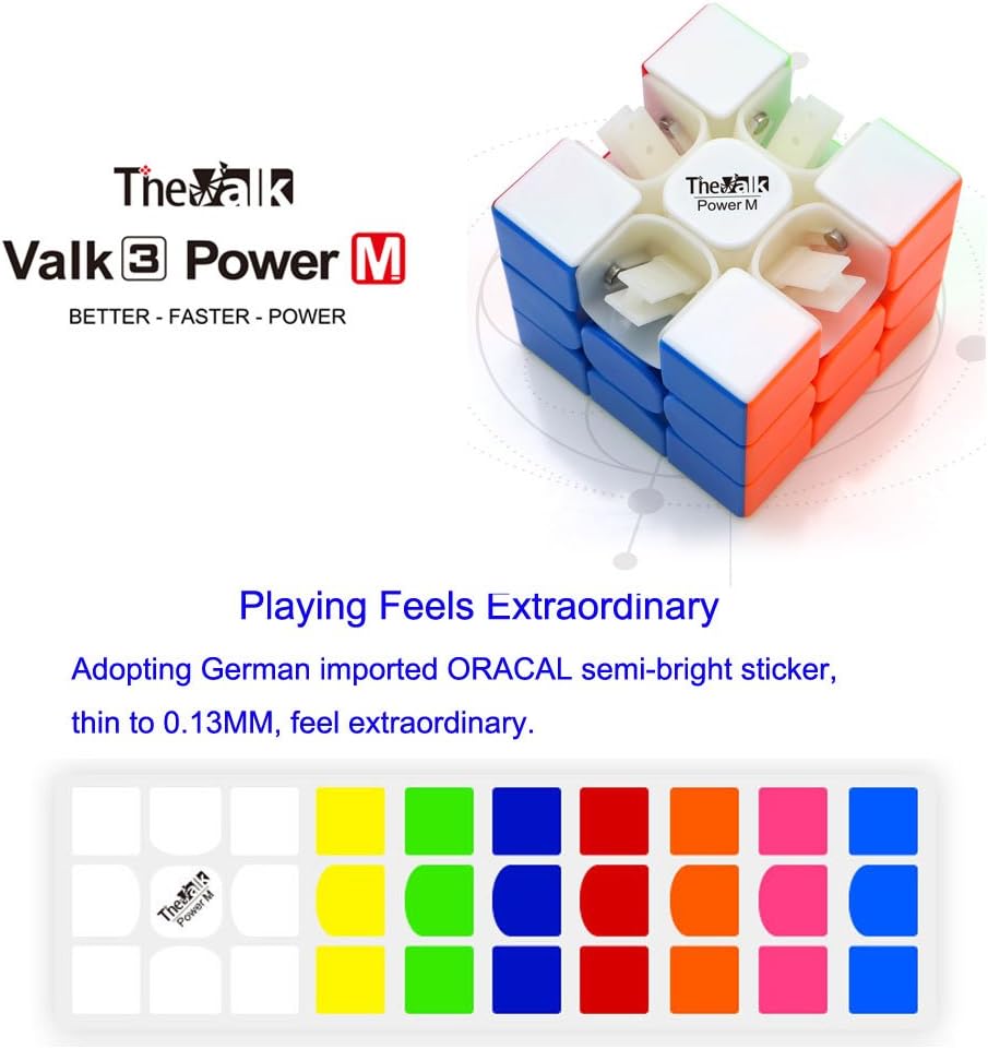 OJIN VALK 3 Power M Valk3 Power Cube 3x3x3 Smooth Puzzle Cube with One Cube Tripod and One Cube ...
