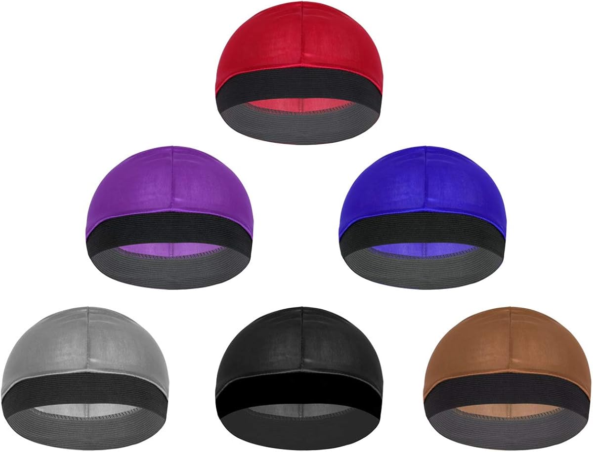 Amazon.com: YiZYiF 6Pcs Elastic Band Silky Wave Caps Mixed Color Dome ...