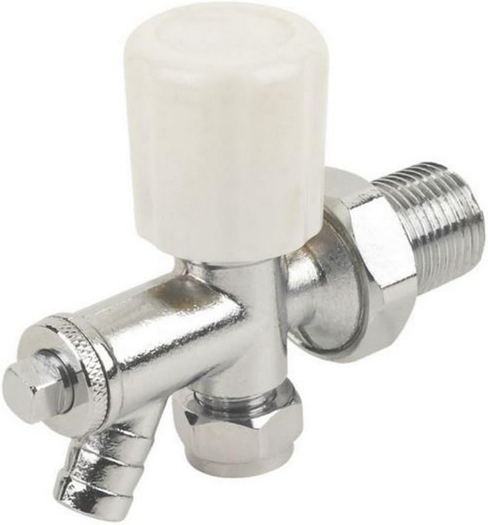 Angled Radiator Rad Valve with Drain Off Chrome 8 mm 8mm x 1/2″inch ...