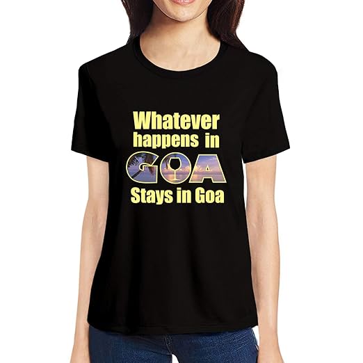 Buy Dobbo Graphic Printed Women Tshirt Stay in Goa Cotton Printed Round ...