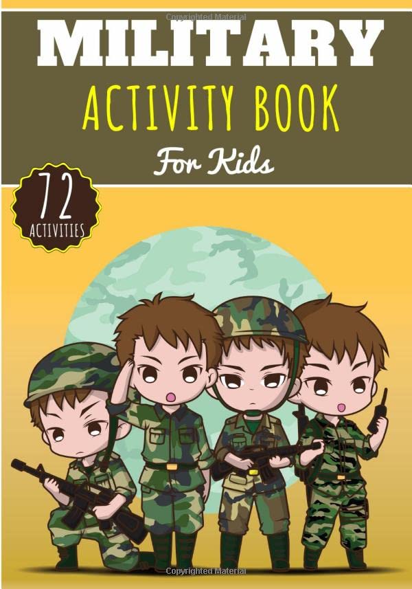 Military Activity Book: For Kids 4-8 Years Old Boy & Girl | Preschool ...