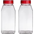Amazon.com | Skyway Supreme Large 16 OZ Clear Plastic Spice Bottles ...