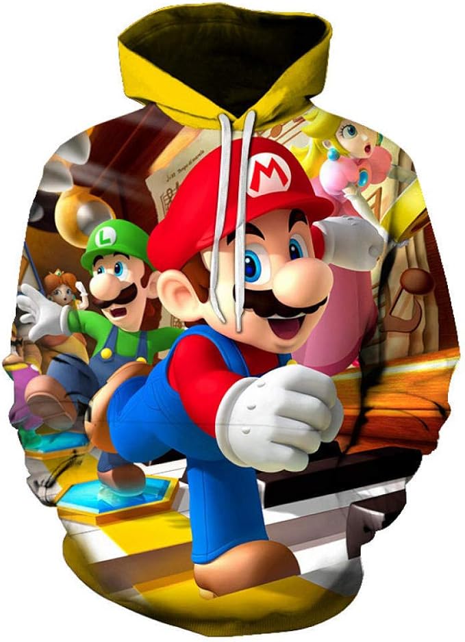Super Mario Hoodie,Pullover Hoodies Sweatshirt Casual Sportswear ...