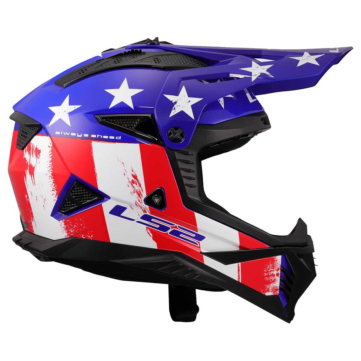 LS2 Helmets Gate II Full Face MX Motorcycle Helmet (Gloss Battle Scar ...