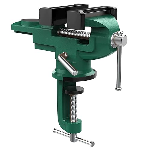 Nuovoware Table Vise 3 Inch, 360° Swivel Base Universal Home Vise Portable Bench Clamp, Clamp-on ...