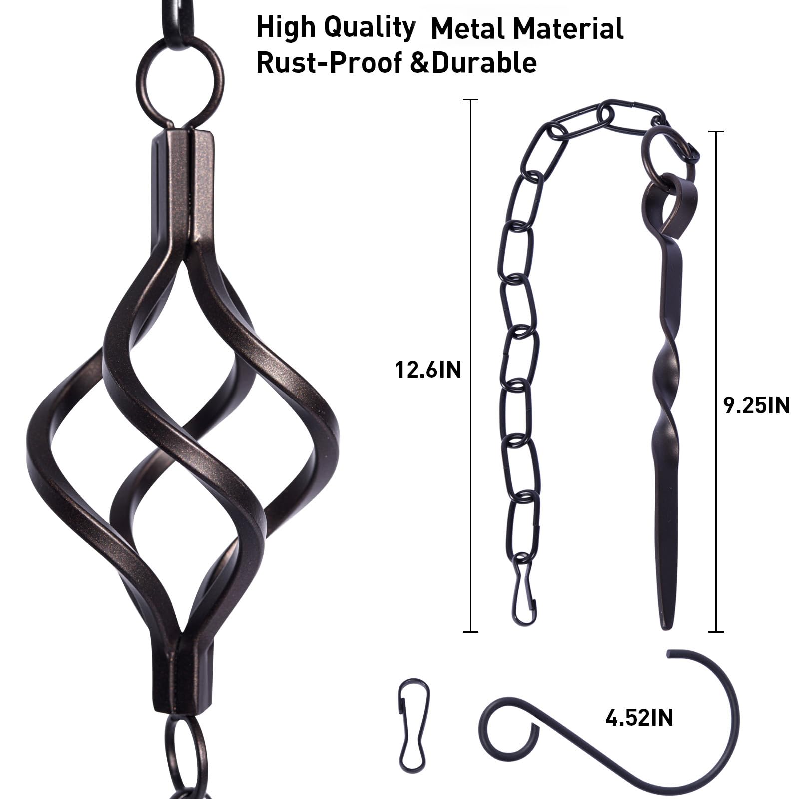 Mua Rain Chain Bird Cage Set 8.5Ft, Not Rust Wrought Iron Rain Chains ...
