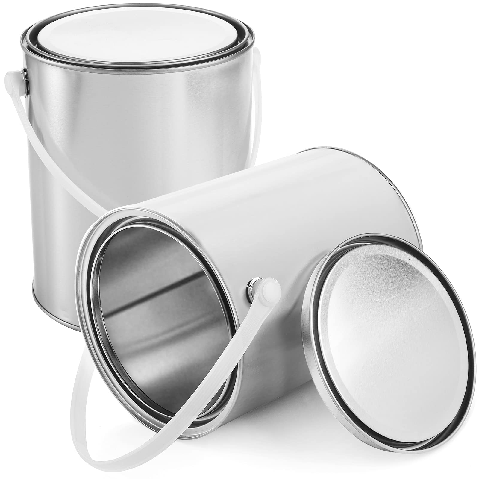 WUWEOT 2 Pack Empty Paint Can, 1 Gallon Metal Unlined Paint Bucket ...