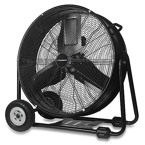 KEN BROWN 24 Inch Metal Floor Drum Fan Variable Speed, Quiet DC motor ...