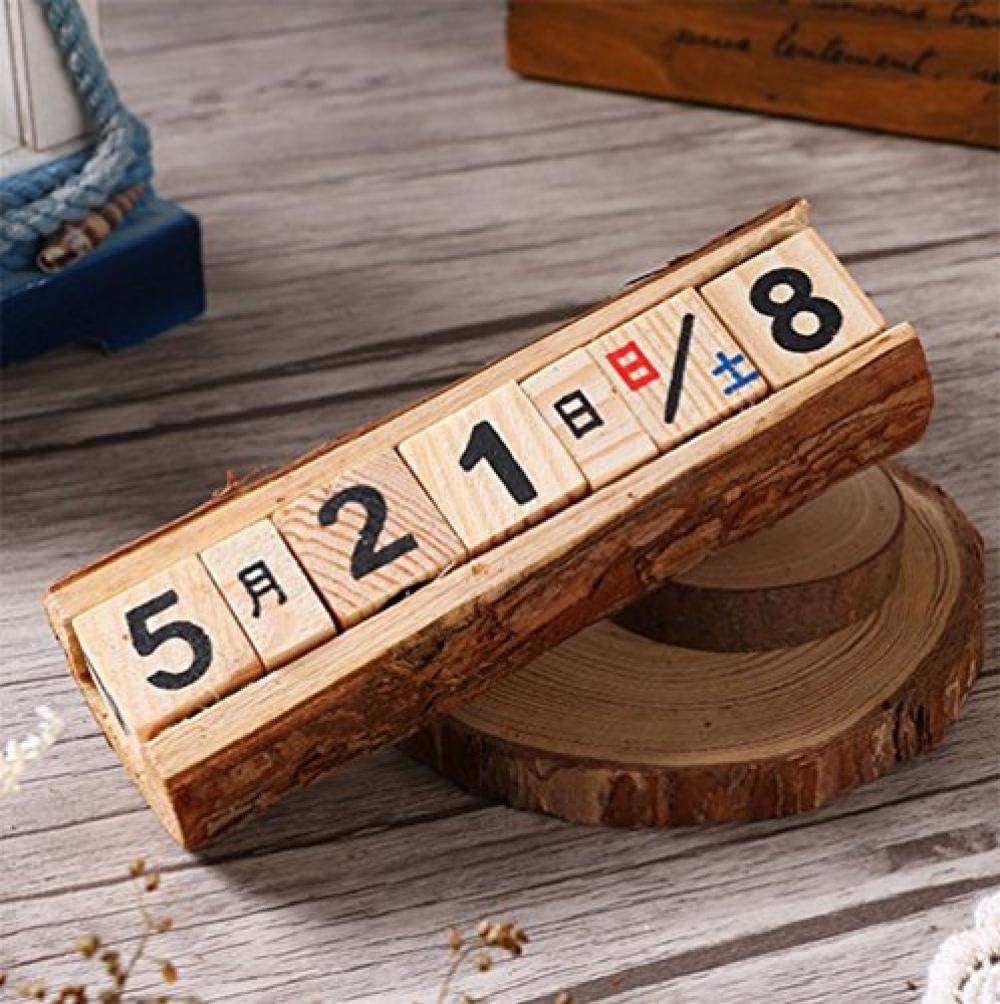 YanJ Calendario De Madera Maciza Adornos Artesanales Decoración De ...