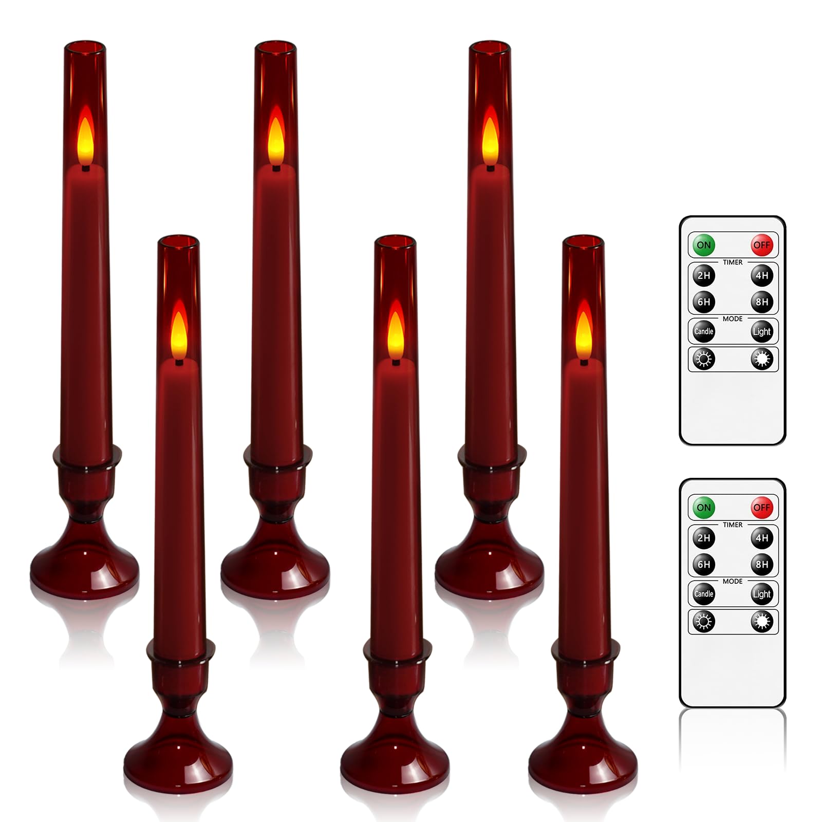 Sasigeiaa Flameless Taper Candles,with Remote and Timer Flickering ...