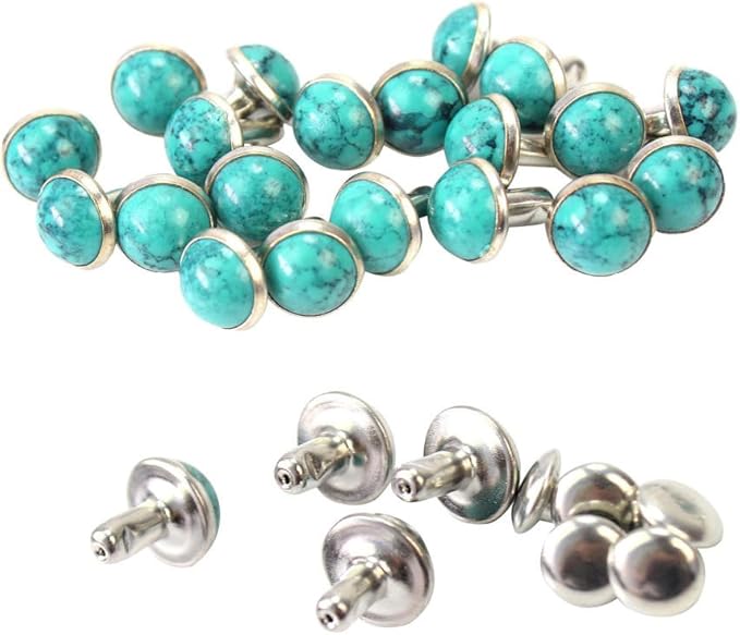 HUNGUPA- 20 pares de remaches de decoración turquesa punk tachuelas ...