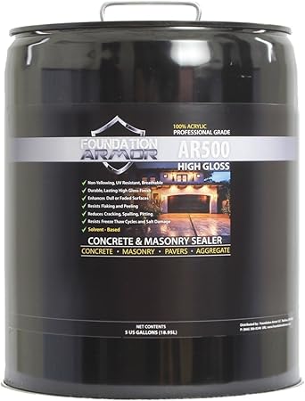 Armor AR500 High Gloss Solvent Based Acrylic Concrete Sealer, Paver ...