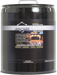 5 GAL Armor AR500 High Gloss Solvent Based Acrylic Concrete Sealer and Paver Sealer - - Amazon.com