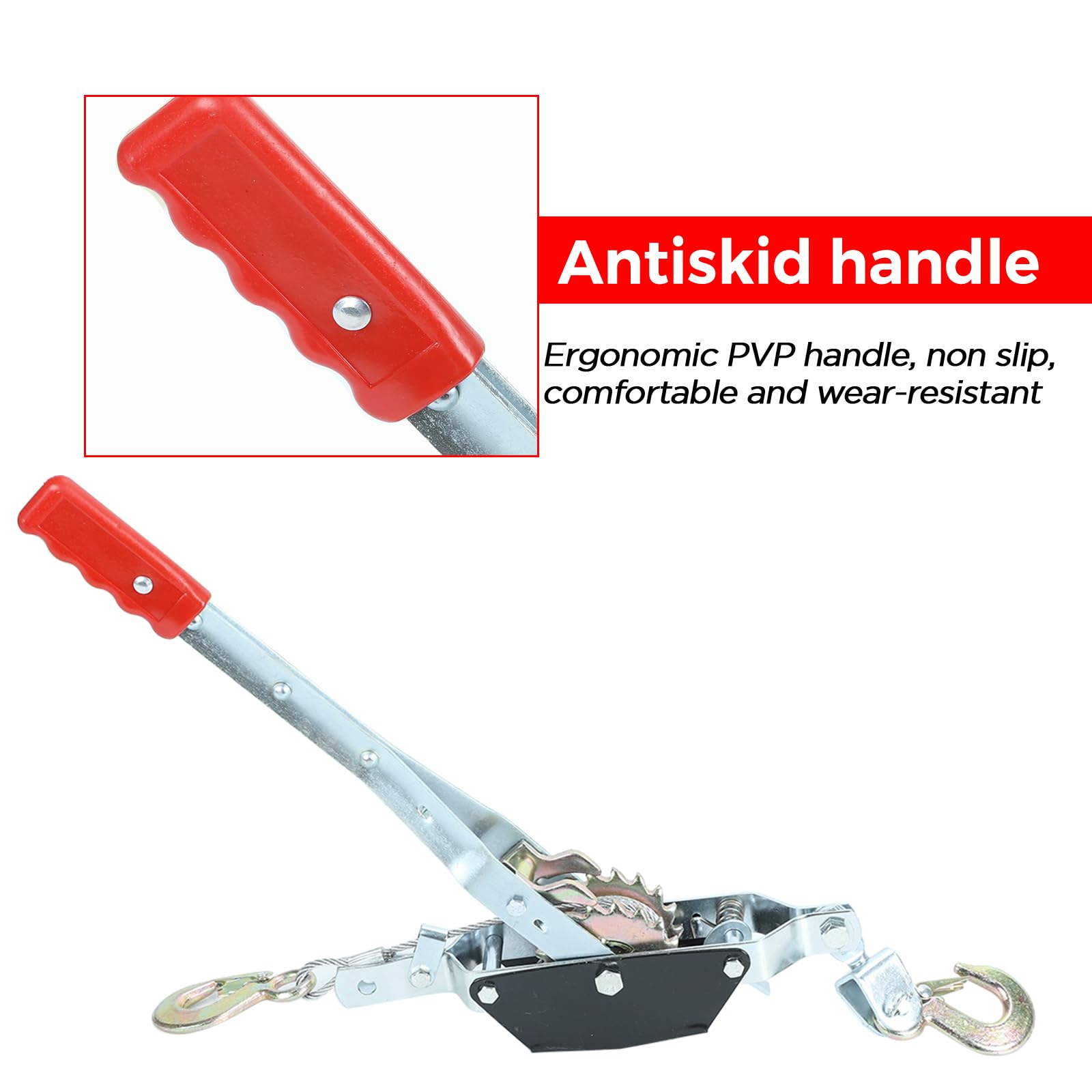 Mua 1 Ton Heavy Duty 2 Hook Steel Cable Dual Gear Power Ratchet Come ...