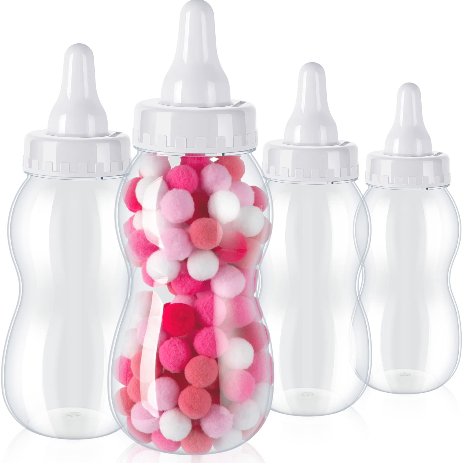 Tessco 4 Pcs Large Baby Milk Bottle Fillable Baby Shower 11 x 4 Inch ...