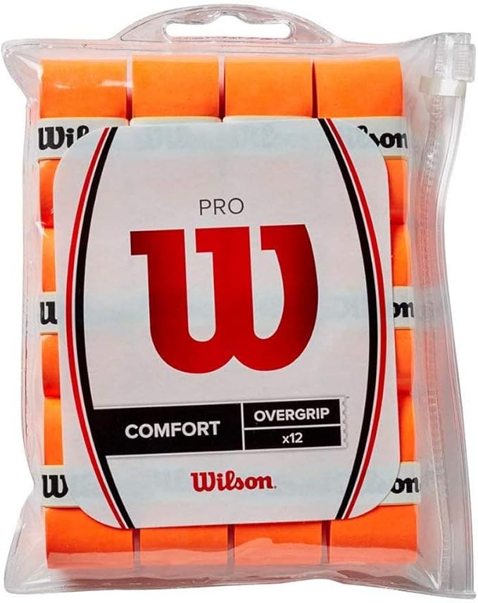 Amazon.com : Wilson Pro Overgrip Comfort 12 Pack - Burn Orange - for ...