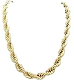 TUOKAY Faux 18K Gold Rope Chain Necklace, Fake Gold Rope Necklace, 7mm ...