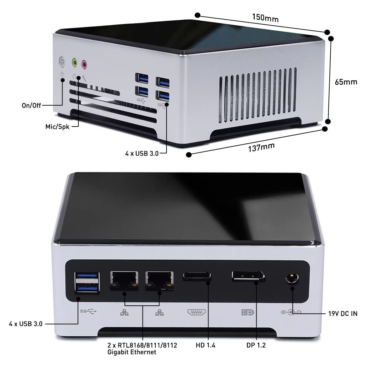 Mua WEIDIAN Mini PC Desktop PC DDR4 Octa Core i9 9880H 64GB RAM 1TB SSD ...