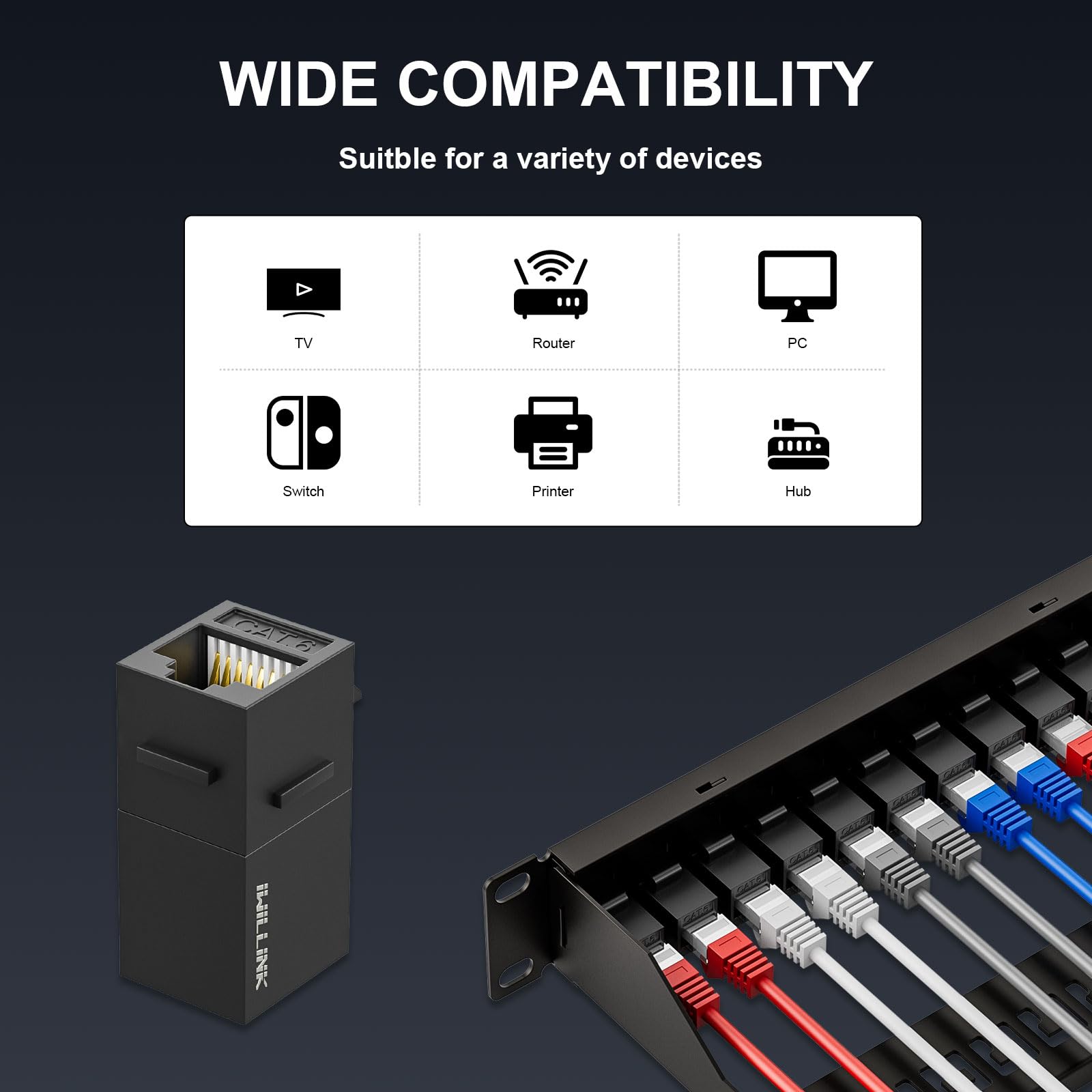 Mua iwillink 10Gbps Patch Panel 12 Port, 10-Inch Through Coupler RJ45 ...