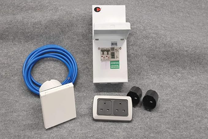 240v Hook-up Kit - 240v Sockets - Flatline Silver Surround - RCD & MCB ...