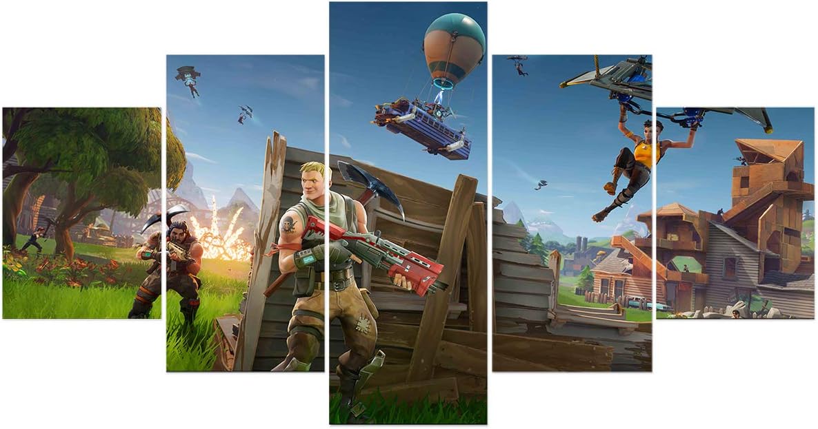 fortnite poster 5 Piece Cool Game Roles Creative Video Game Canvas Wall ...