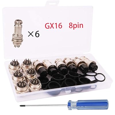 6PCS GX16 Thread 8 Pin Panel Metal Aviation Wire Connector - Male ...