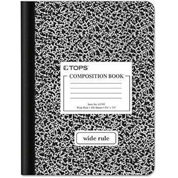 Amazon.com : Tops Composition NoteBooks Wide Ruled 100 Sheets 9 3/4 x 7 ...