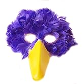 Amazon.com: SACASUSA True Yellow Feather Bird Mask with yellow beak ...
