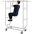 Amazon.com: HOKEEPER Double Clothing Garment Rack with Shelves Capacity ...
