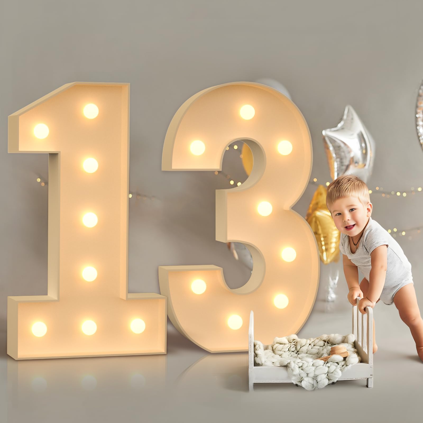 Marquee Numbers 13, 3FT Light Up Numbers for 13th Birthday Party ...