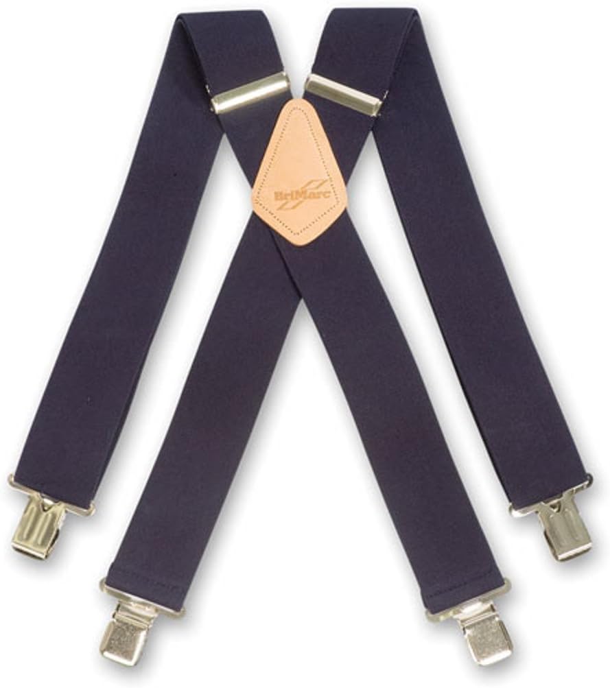 NAVY BLUE PLAIN MENS WORK FASHION BRACES 2" 50MM WIDE BRIMARC: Amazon ...