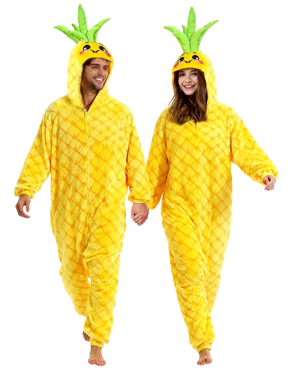 vavalad Adult Pineapple Onesie Pajamas Halloween Pineapple Costume ...
