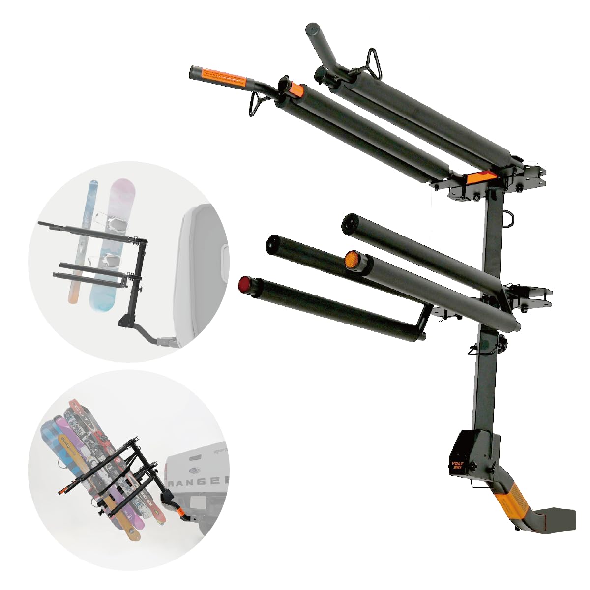 HYPERAX Volt SKI - RV-Rated Vertical Hitch-Mounted Ski & Snowboard ...