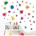 Amazon.com: Amimagen 38pcs Colorful Paint Splatter Wall Decals ...