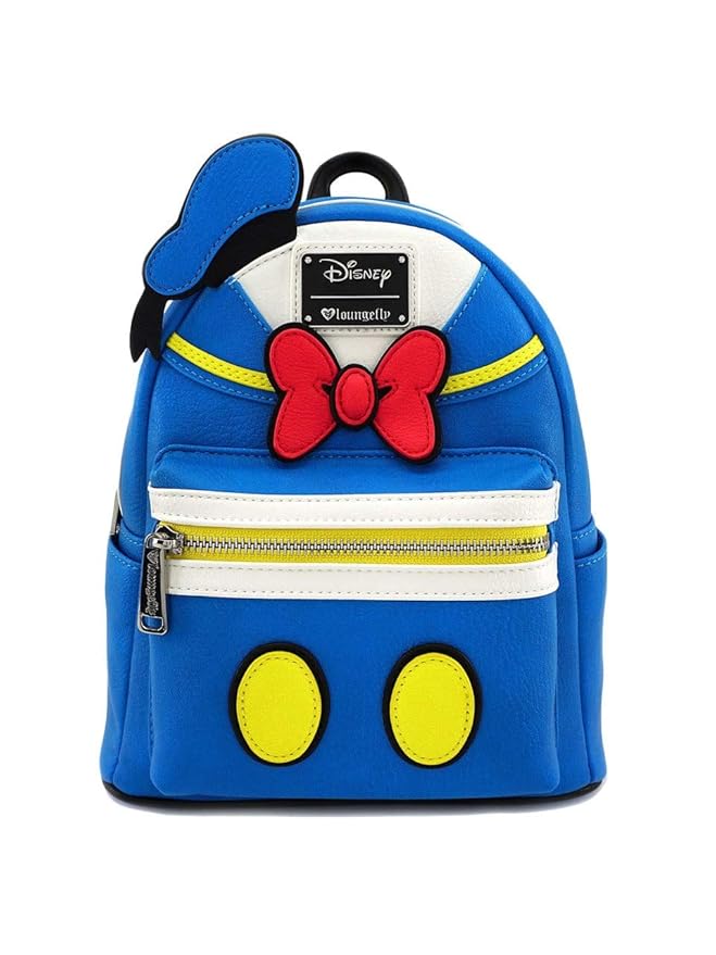 Amazon.com | Loungefly Donald Duck Faux Leather Mini Backpack Standard ...