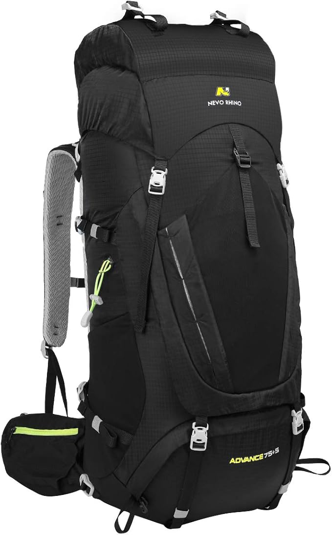 NEVO RHINO 75/80L Internal Frame Hiking Backpack, Waterproof, Whistle ...