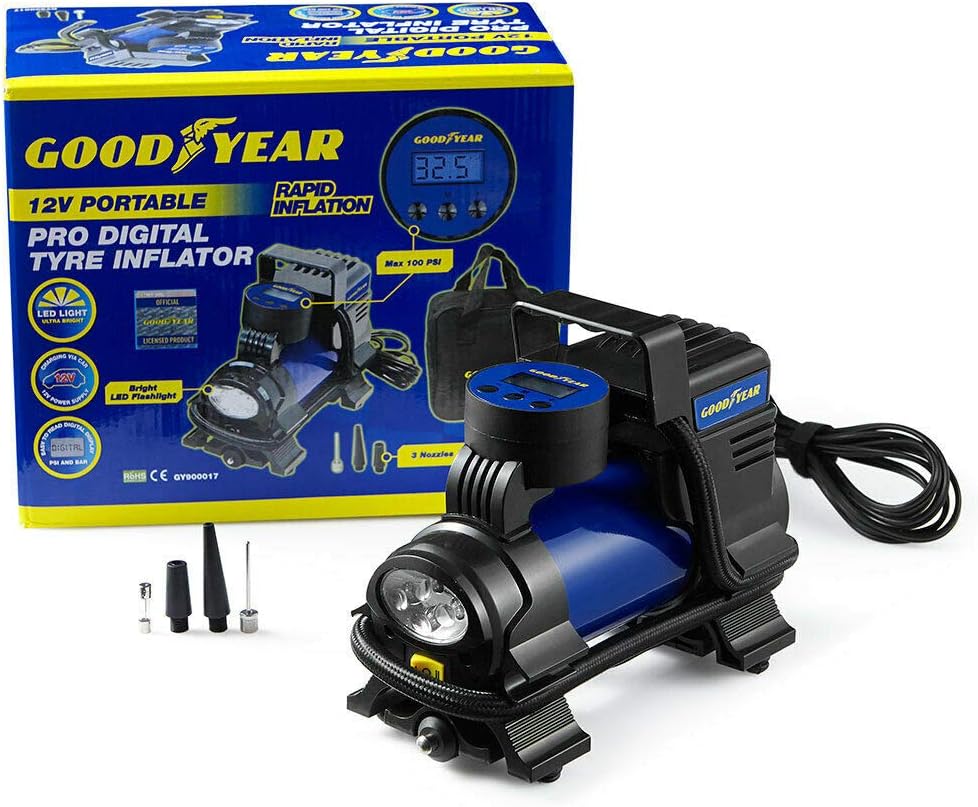 Goodyear GY900017 Portable Digital Tyre Compressor Pump Car Van ...